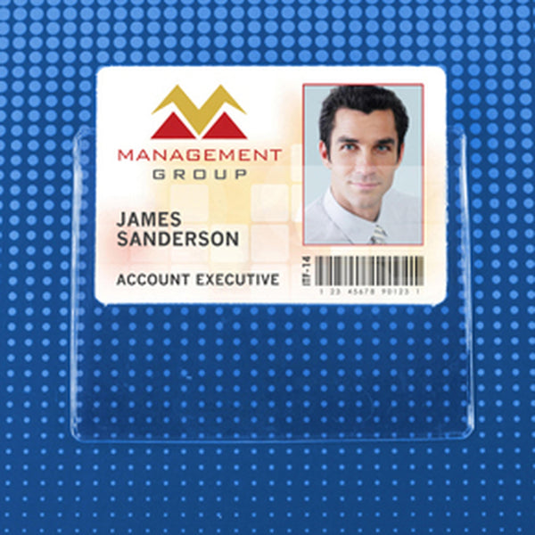 Flexible Horizontal Badge Holder with Pin, Government Size