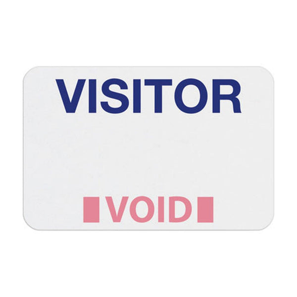 One-Step® Visitor Badge [Pre-Printed "VISITOR", Hand-Writable]