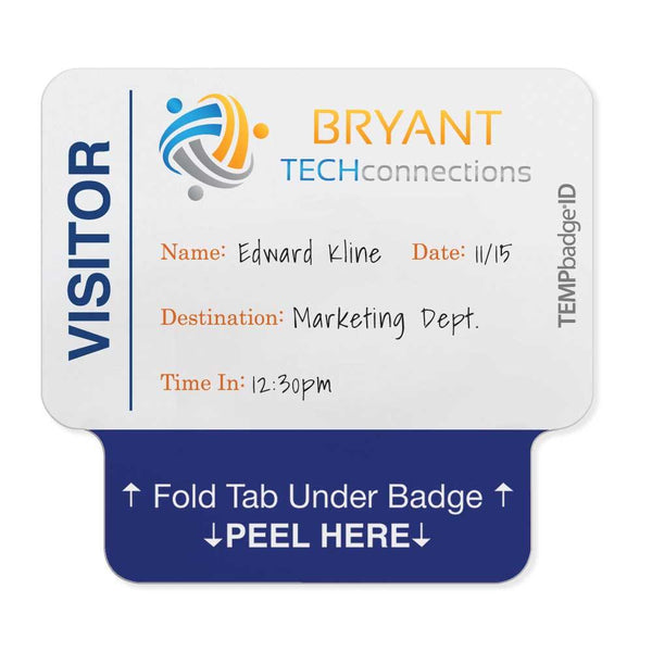 TEMPbadge® One-Step® Visitor Badge - Thermal Printable (Box of 1000)