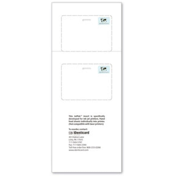 Jetpak™ ID Credential Paper, Single-Core, Data Collection Size Sheet,